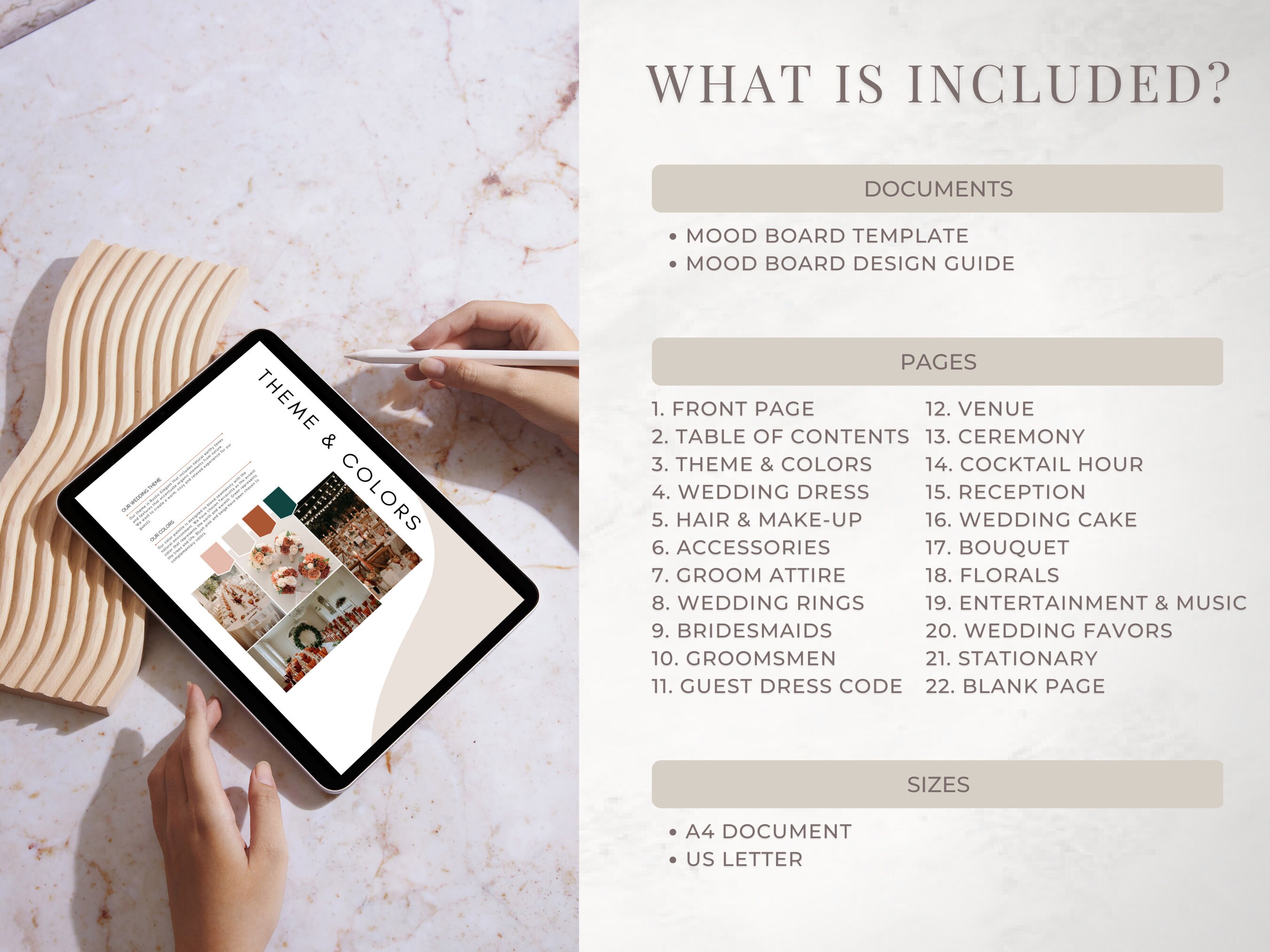 Wedding Design Mood Board Template With Bonus PDF Guide | Canva ...