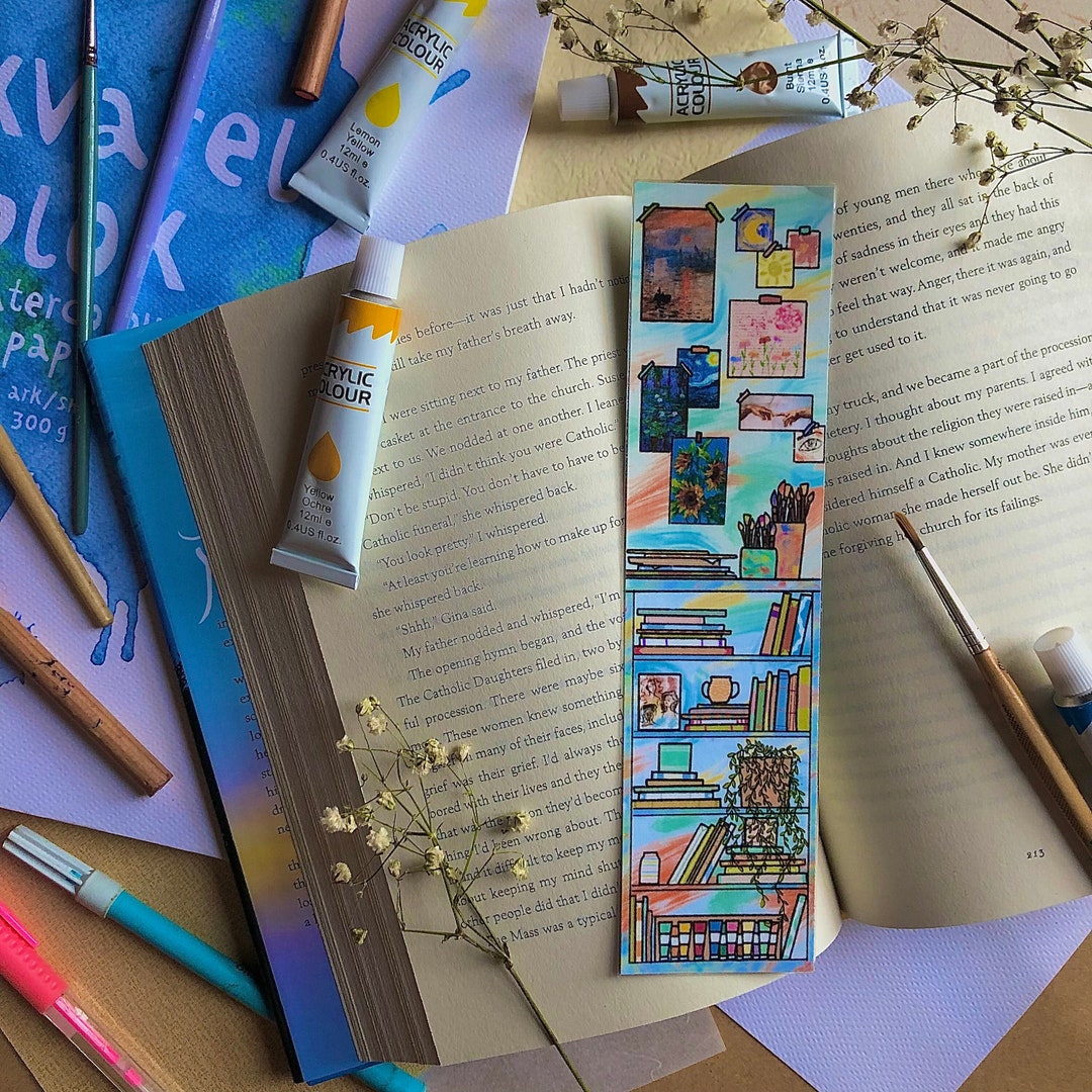 Art Hoe Bookshelf Bookmark , Personalised Bookmark, Aesthetic Bookmark ...