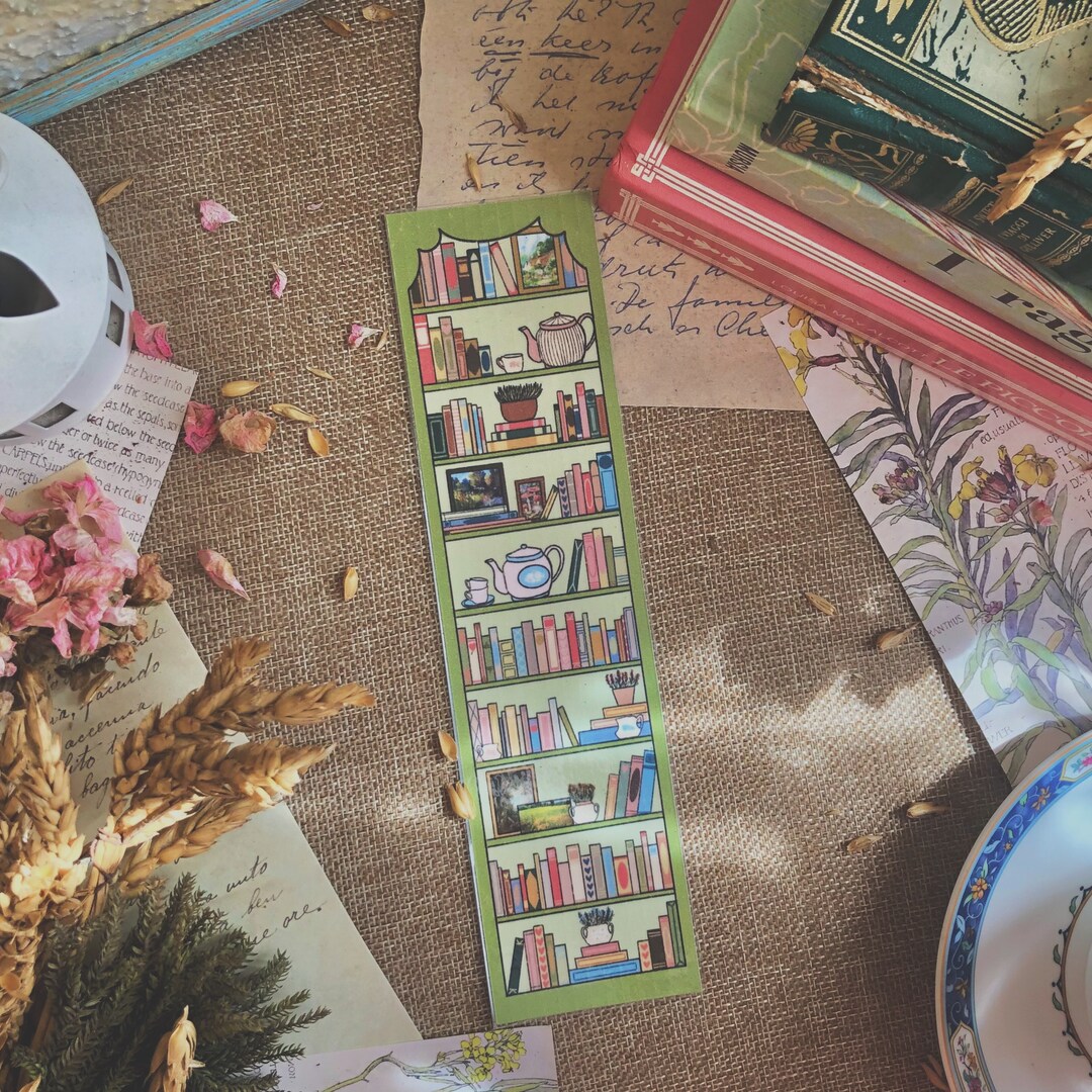 Cottagecore Bookshelf Bookmark - Etsy