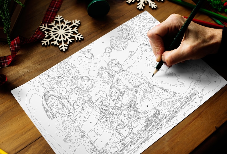 Paint by Numbers for Krita, Photoshop, Corel Painter - Cookie Santa ...