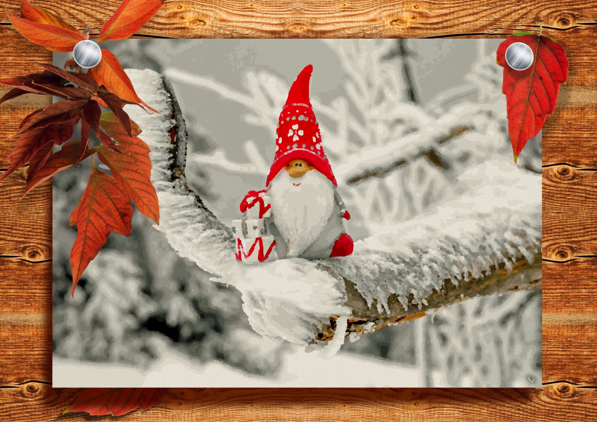 Paint by Numbers for Krita, Photoshop, Corel Painter - Santa on the ...