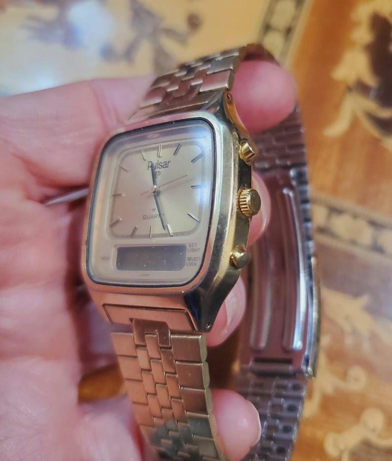 Vintage Pulsar Ana-digi Men's Watch: Seiko Y652-5310, 2-tone Metallic ...