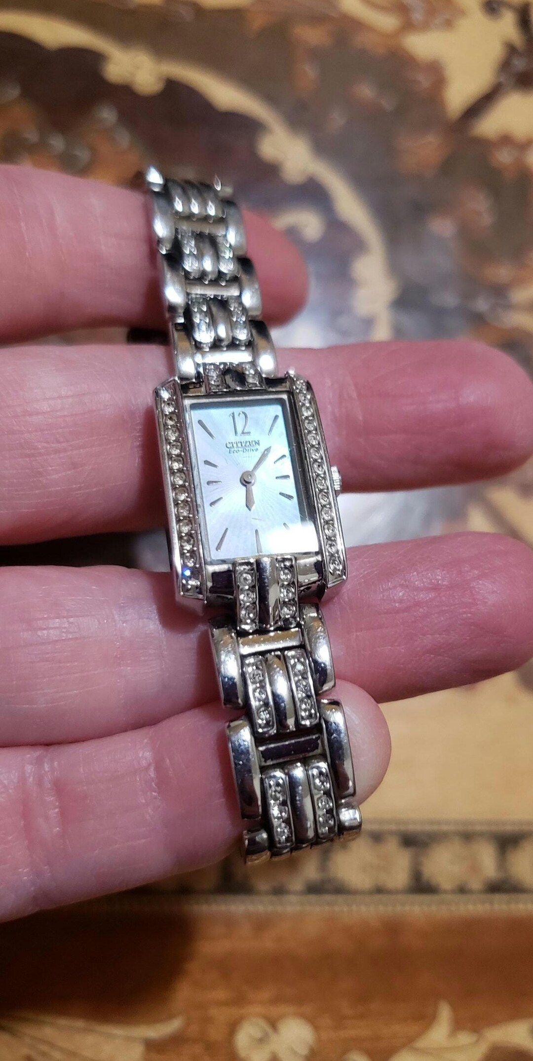 Vintage Citizen Eco-drive Ladies Watch! Rectangular Mother of Pearl and ...