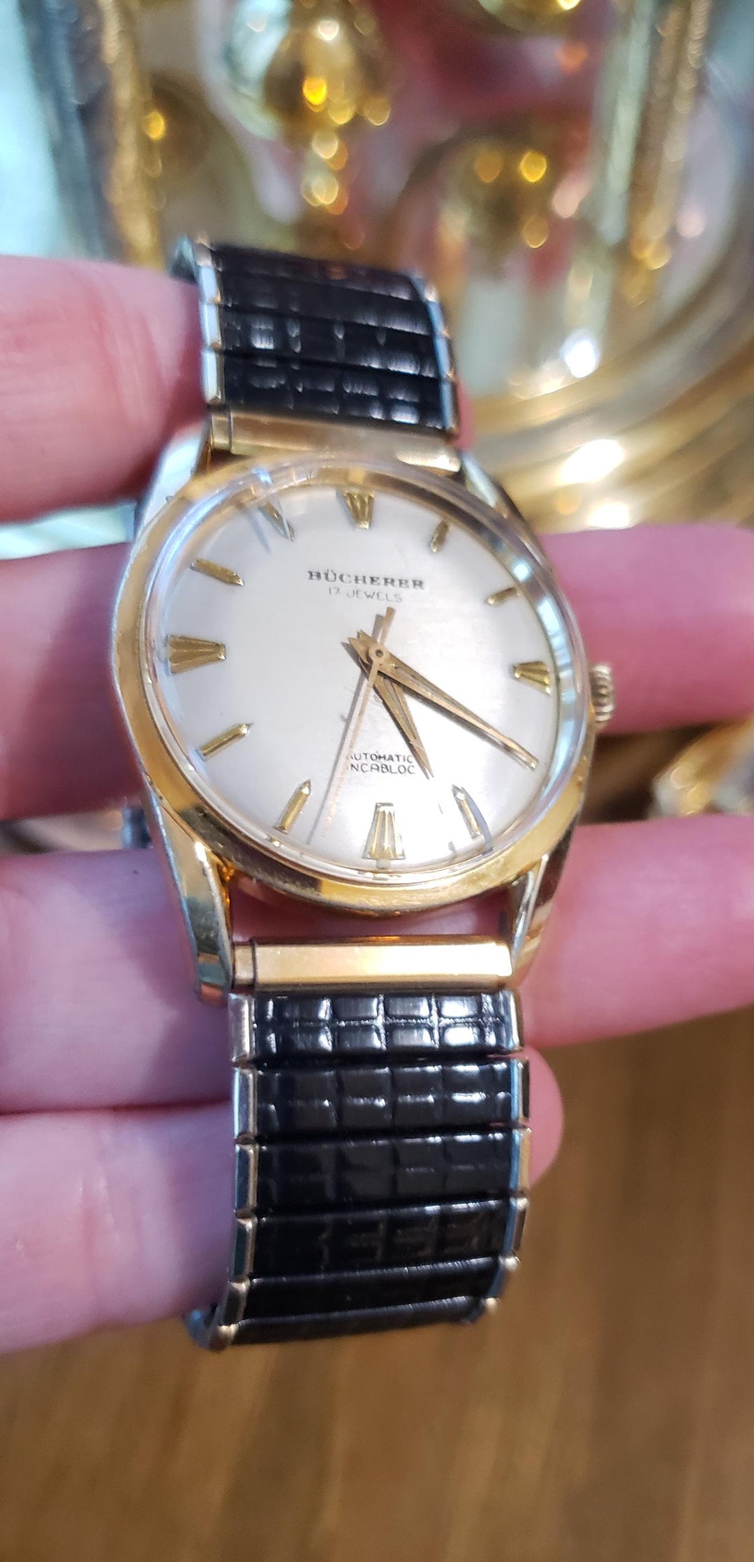 Vintage Bucherer Automatic Men's Watch! Swiss 10K Gold RGP, New Old ...