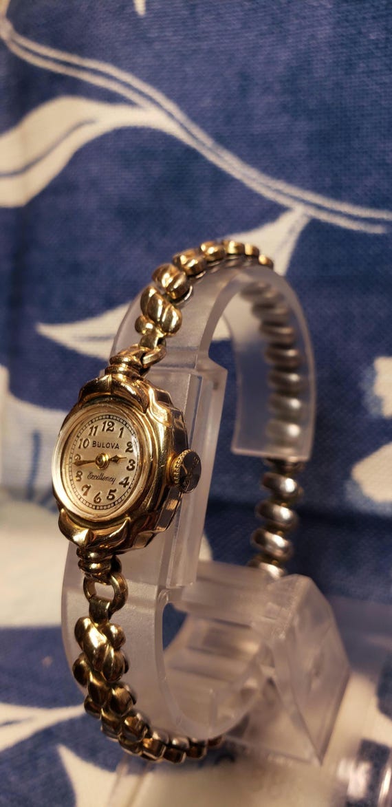Vintage 10K Gold 1940's Bulova Excellence Dainty Ladi… - Gem