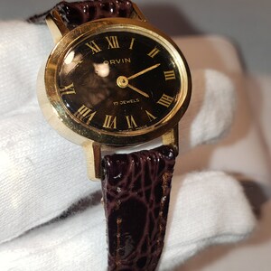 Vintage Ladies Oval Shaped Orvin 17 Jewels Swiss Made Mechanical ...
