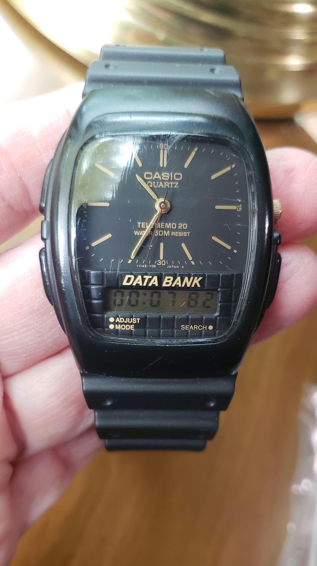 RARE Vintage 1990's Casio Telememo 20 Data Bank Analog and Digital Watch Works Great New Battery ...