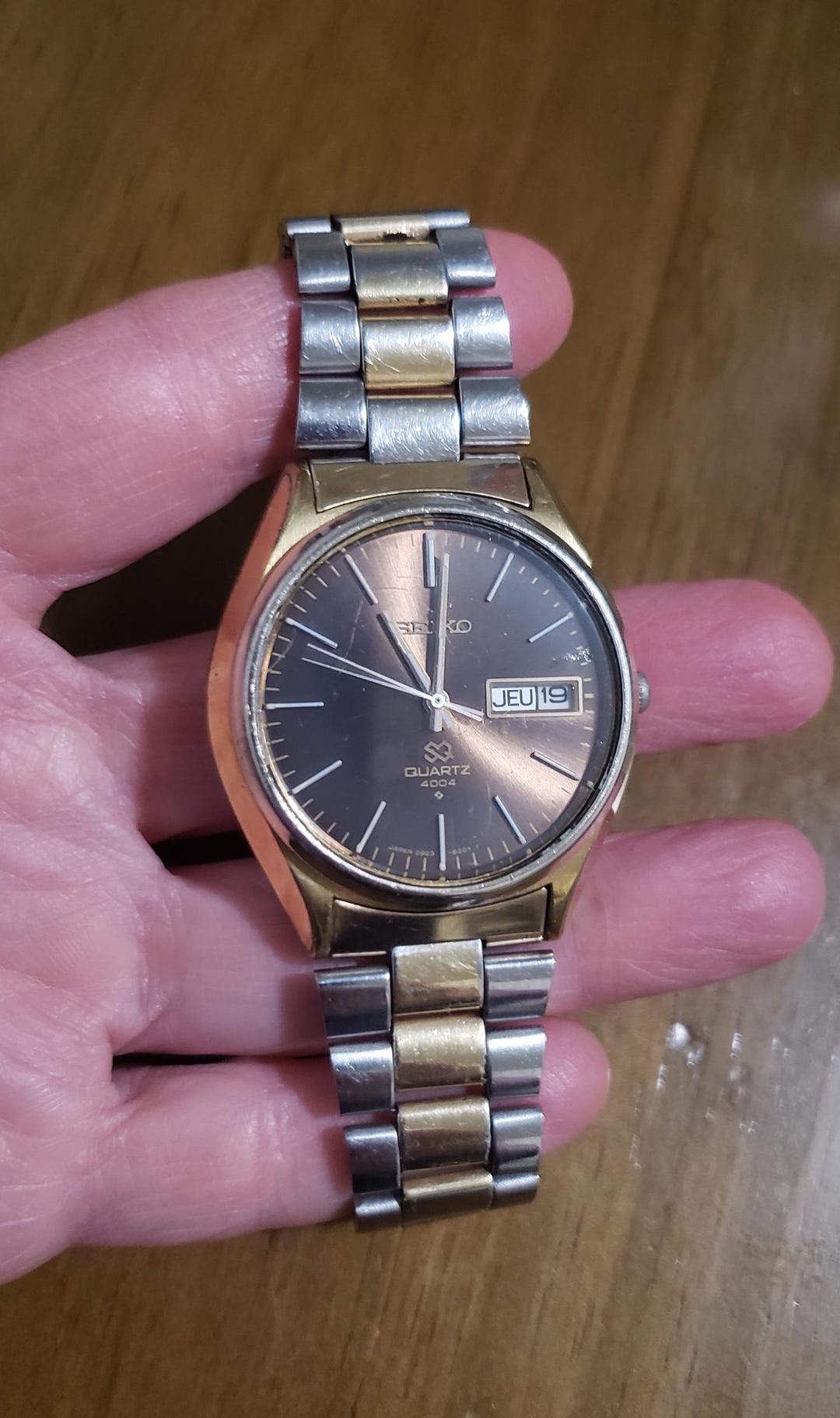 Vintage 1970's Seiko 4004 SQ Quartz. Early Quartz Watch, Brown Dial ...