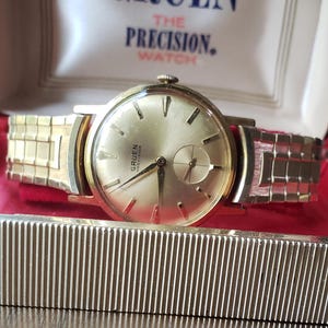 RARE Vintage 1960's "james Bond" Gruen Precision Cal 510 10K Gold Men's ...