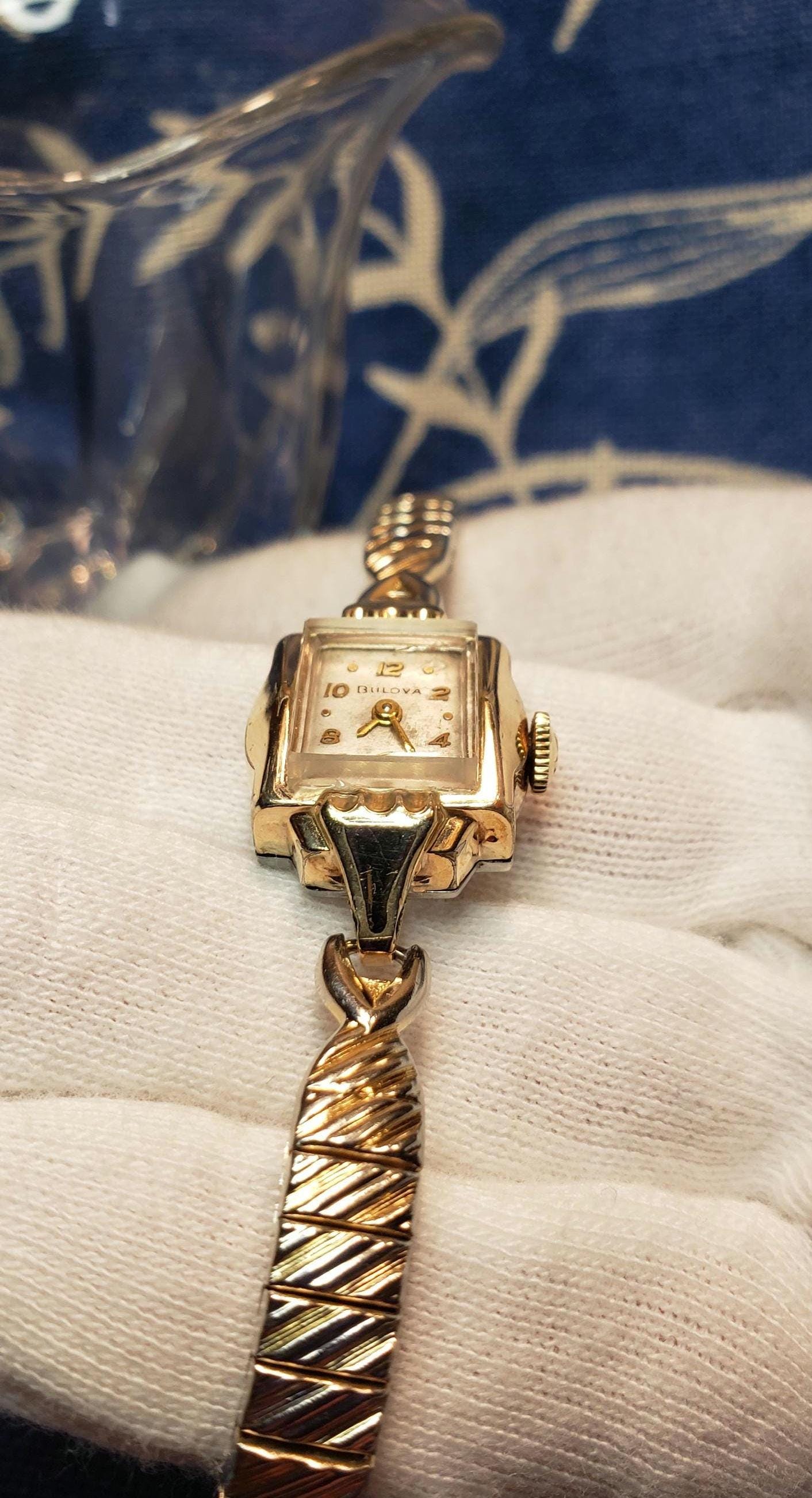 Vintage Art Deco 1955 Dainty Bulova Ladies Mechanical Watch Swiss 17 ...