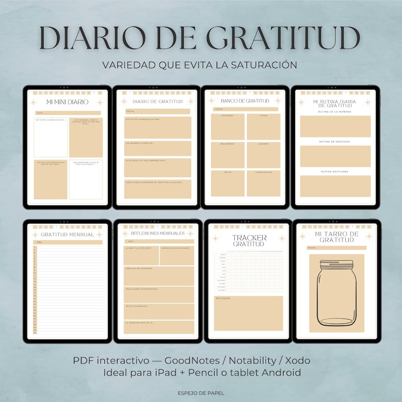 Diario de gratitud PDF para TDAH. Imprimible. Minimalista.Gratitude ...