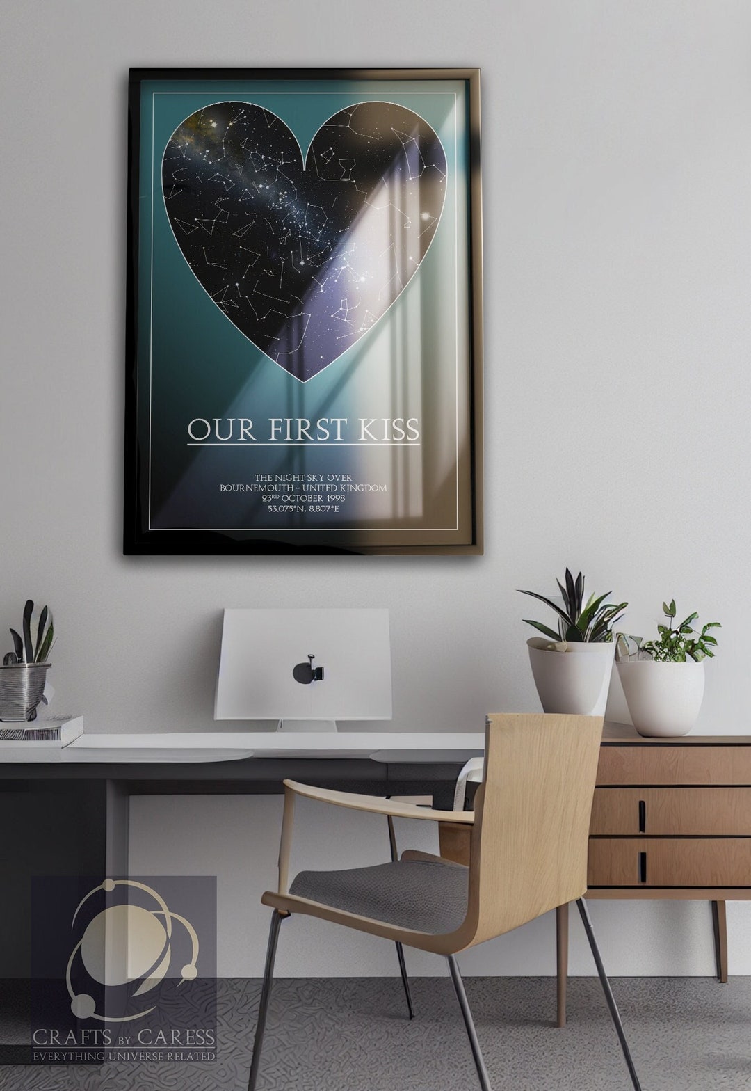 Custom Star Map Print, First Kiss Map, Anniversary Gift for Her ...