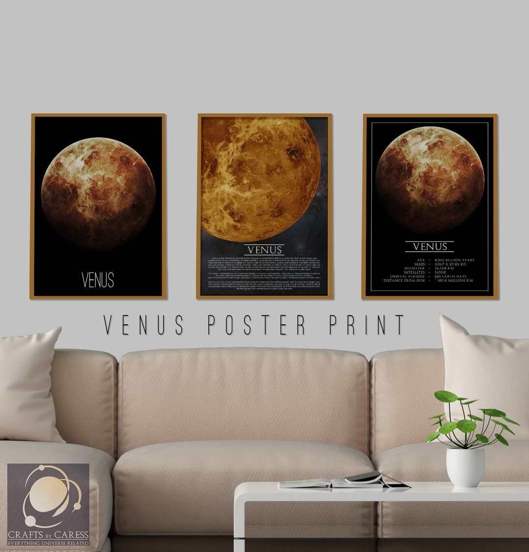 VENUS Wall Poster, Planet Venus Print, NASA Print, Astronomy Gift for ...