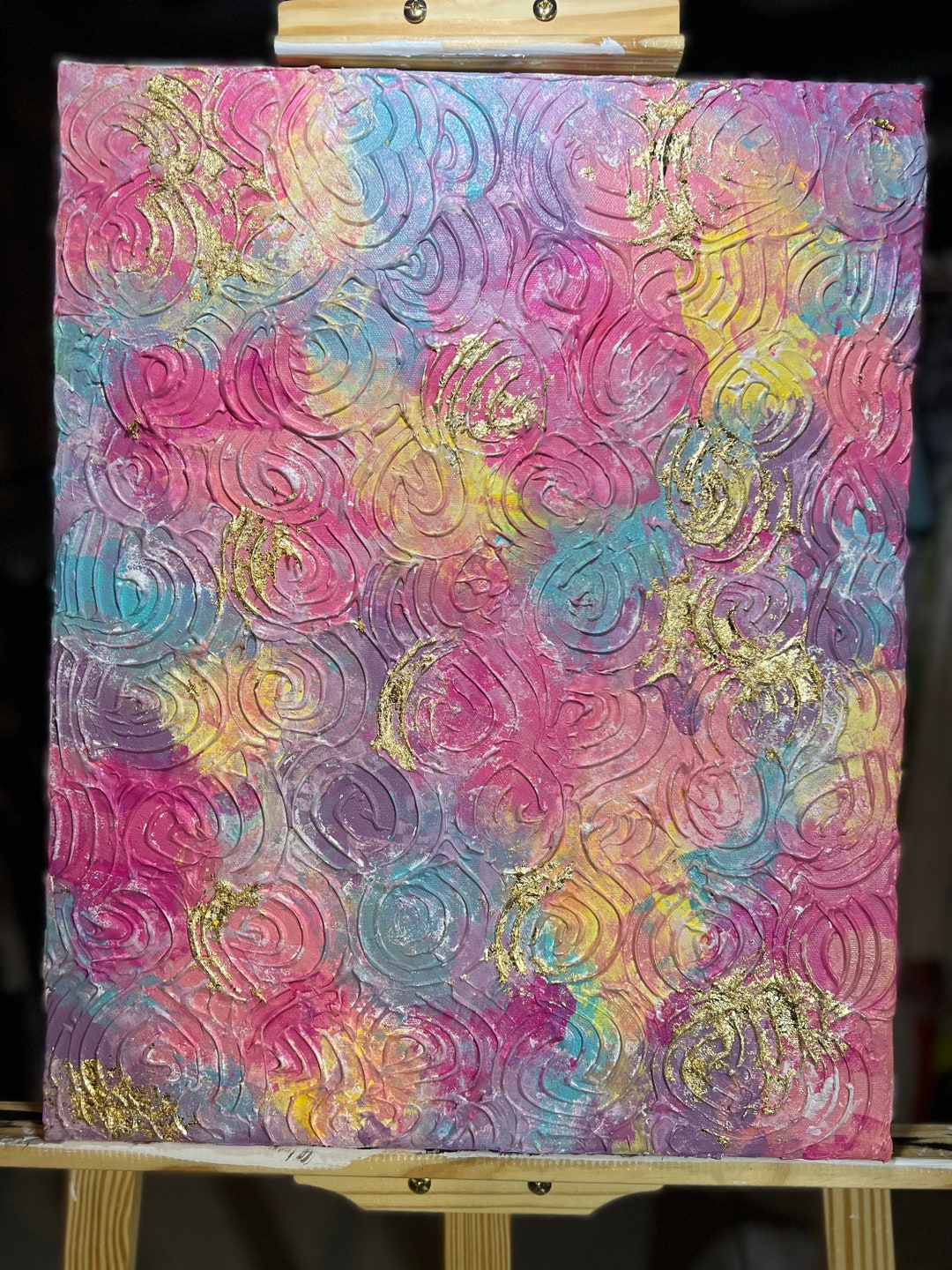 SOLD Rainbow Clouds Texture Art I Texture Painting I Wall ART I Wall ...