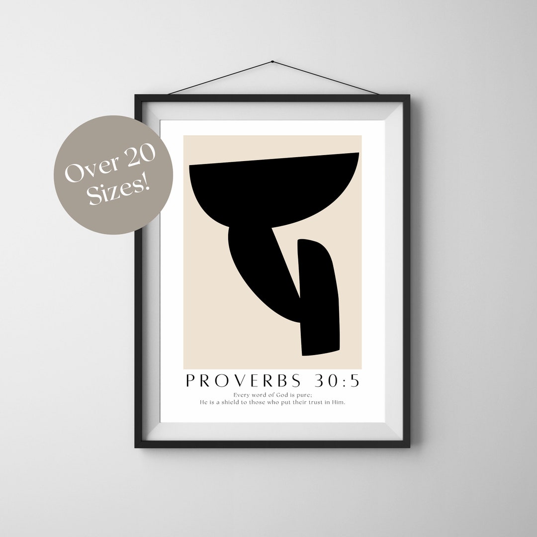 Proverbs 30:5 Abstract Bible Verse Print Modern Christian Home Decor ...