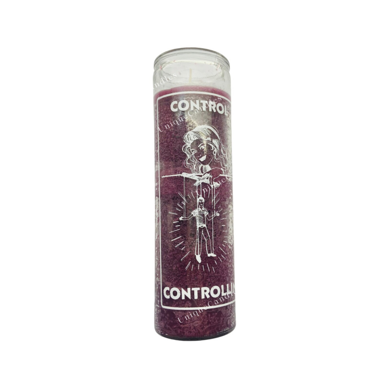 Controlling Red Glass Candle, Love Spell Candle, Domination, Vela De ...