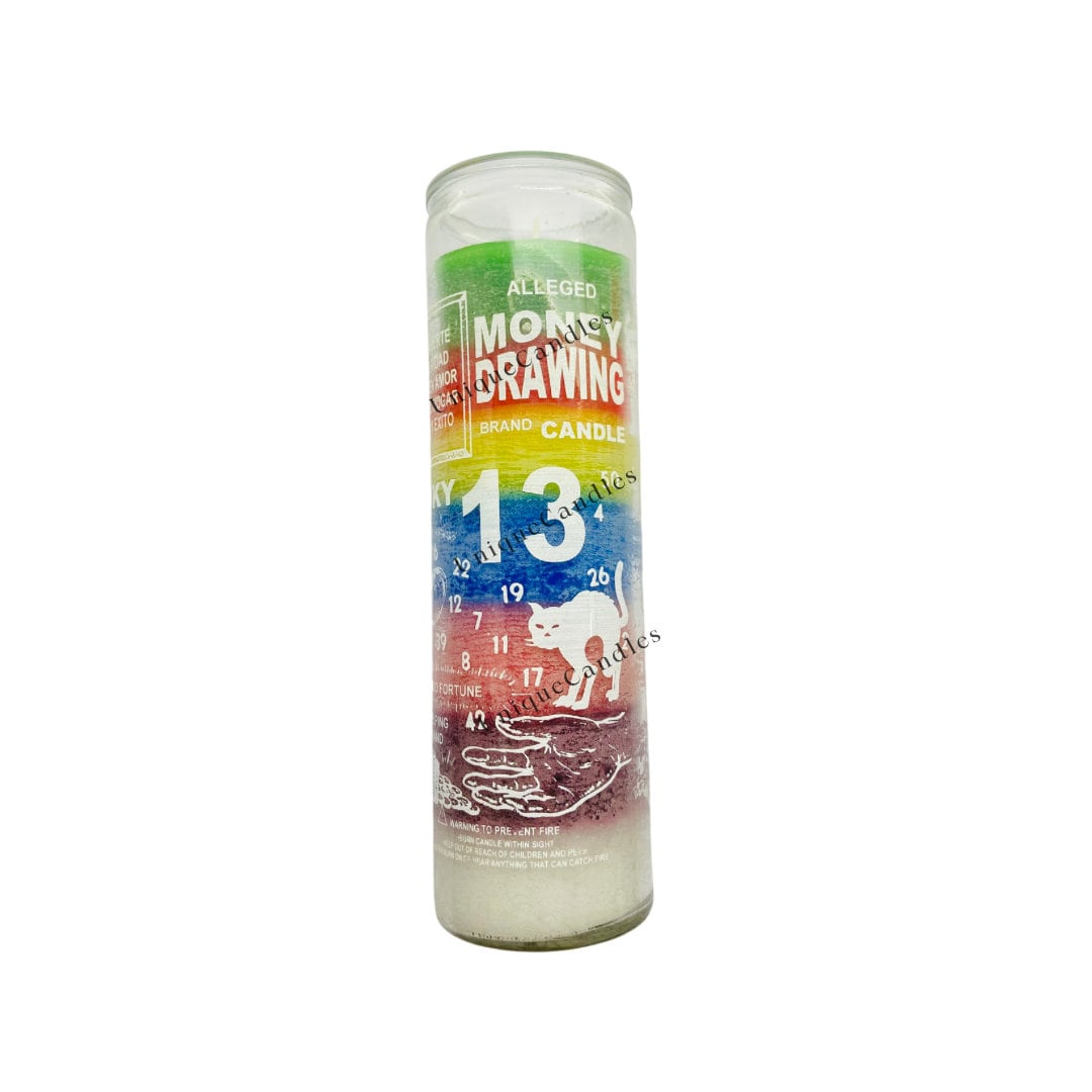 Money Drawing 7 Colors Glass Candles, Money Candles, Money Spells ...