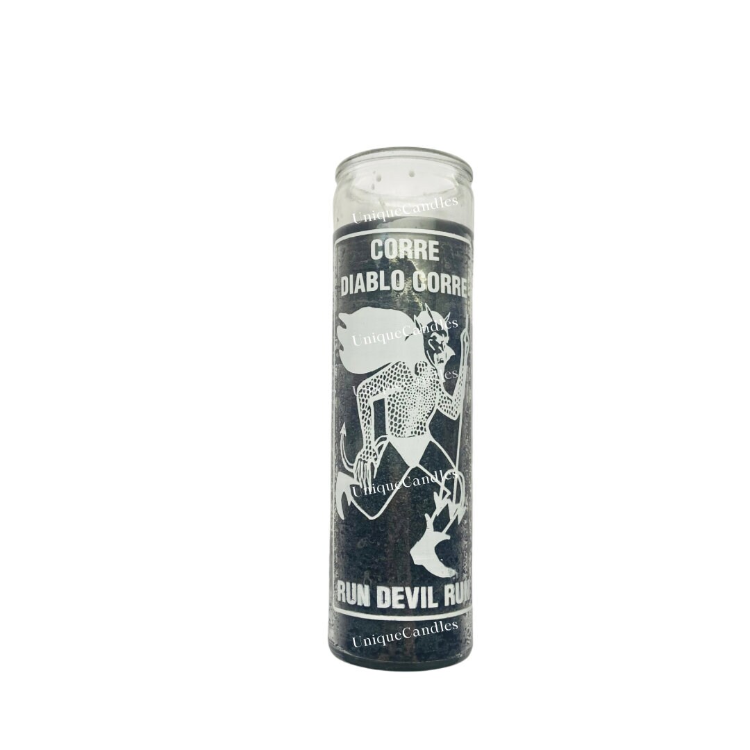 Run Devil Run Glass Candle, Corre Diablo Corre Vela De Vidrio ...