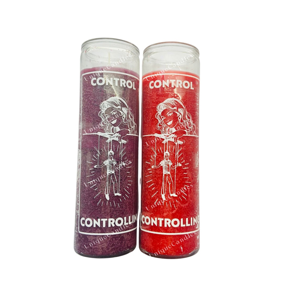 Controlling Red Glass Candle, Love Spell Candle, Domination, Vela De ...