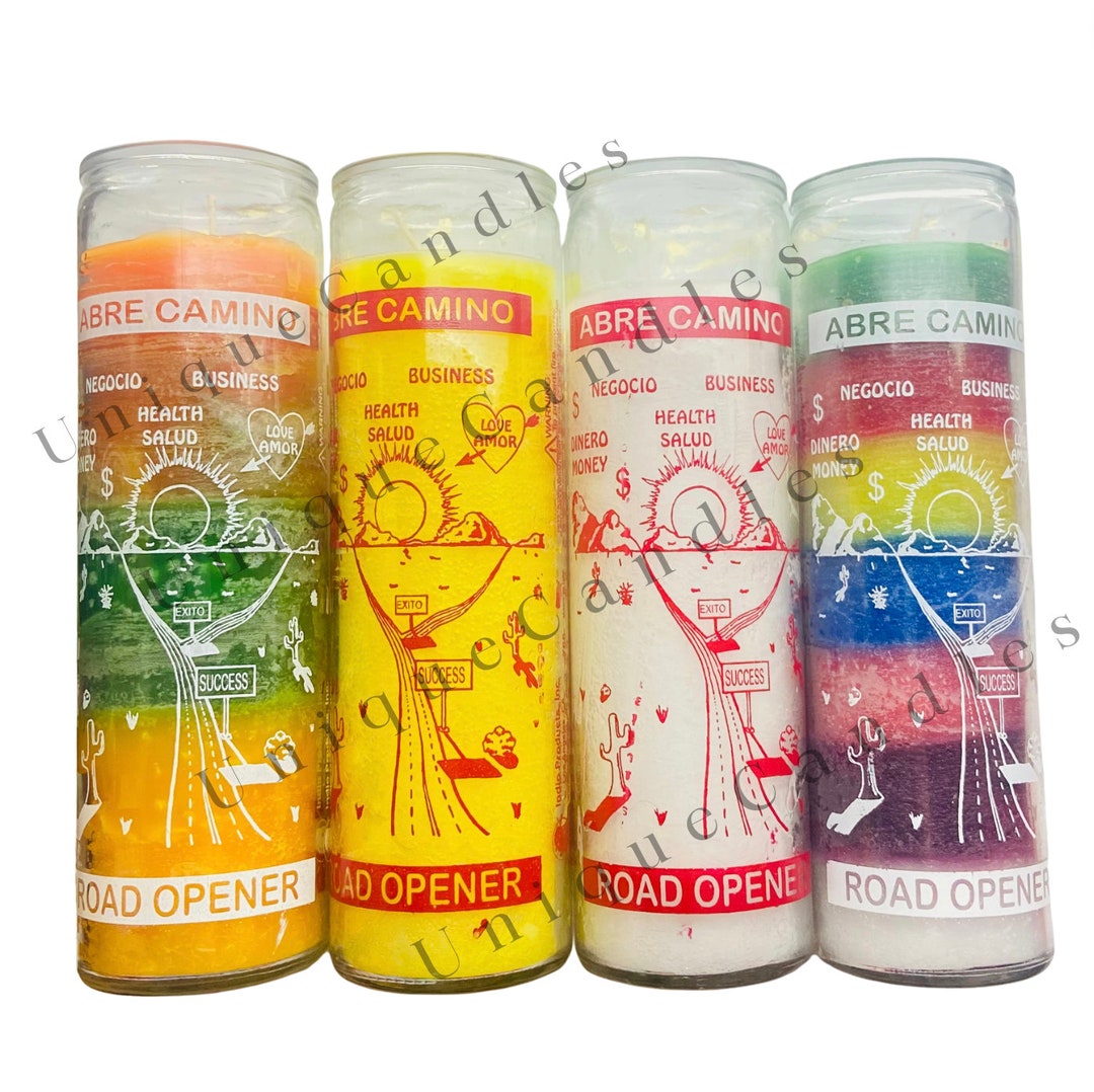 Open Roads Glass Candle, Success and Prosperity, Abre Caminos Vela De ...