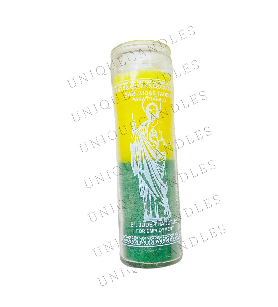 St. Jude Glass Candle for Employment// Vela De Cristal De San Judas ...