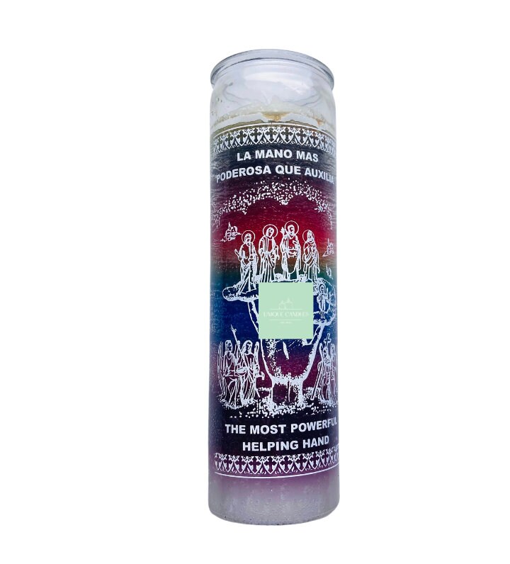 The Most Powerful Helping Hand Glass Candle, La Mano Mas Poderosa Que Auxilia Vela - Etsy