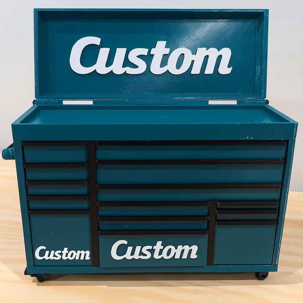 Mini Rolling Tool Box With Custom Text - Perfect Gift for Dad | Mini ...