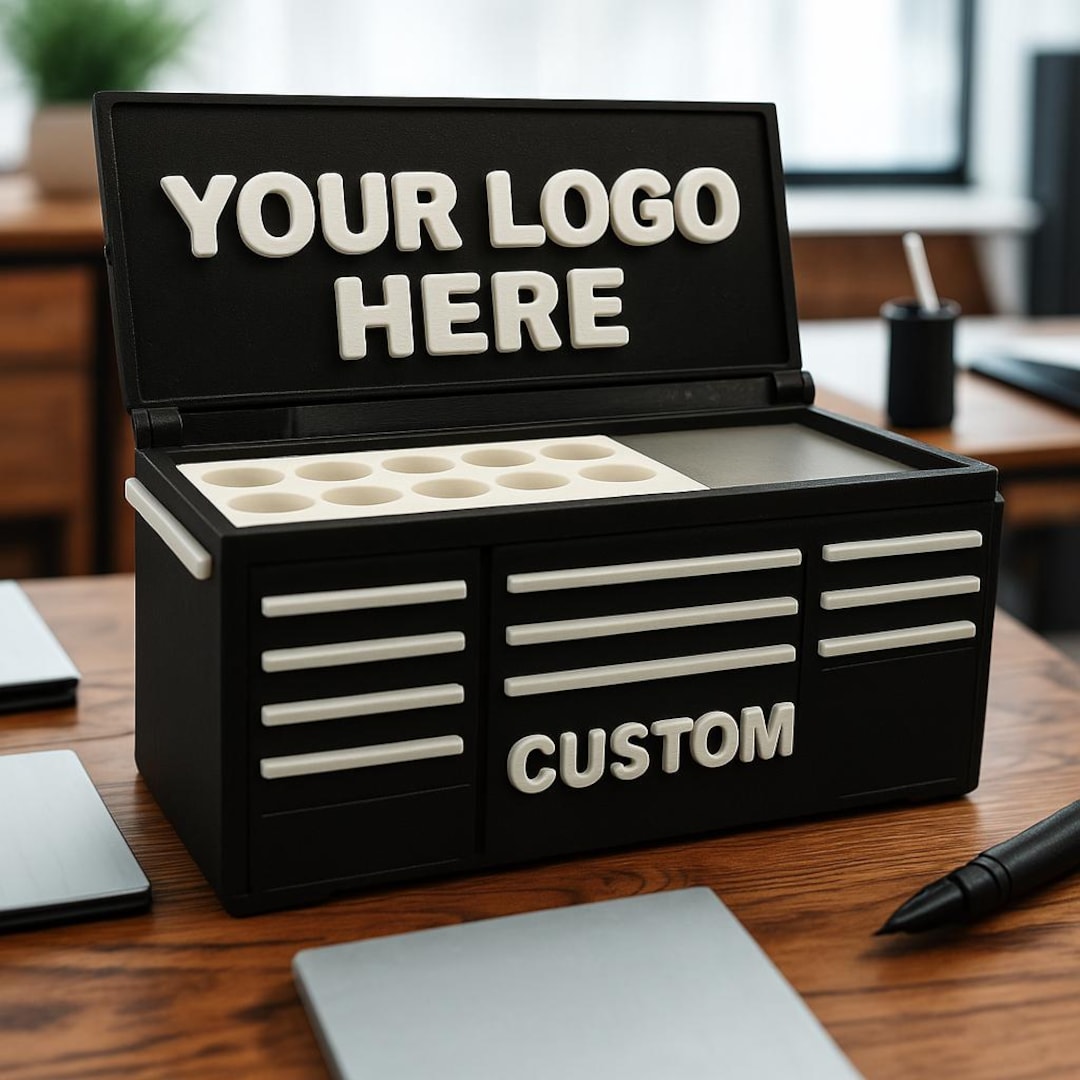 Custom Logo Tool Box Pen Holder: Personalized Desk Organizer - Etsy