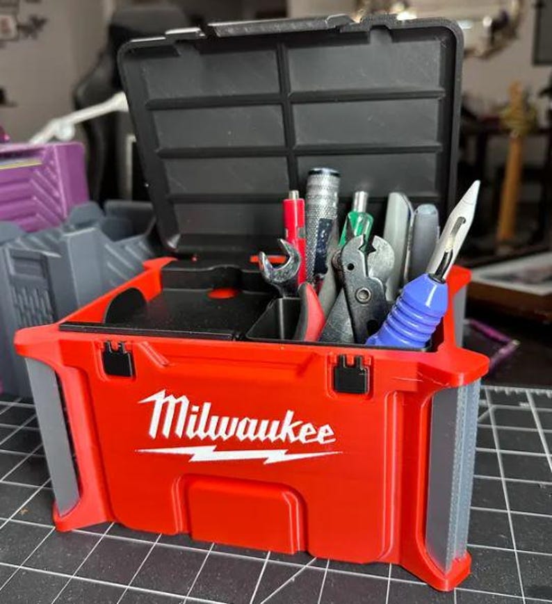 Milwaukee Packout Style Desk Organizer Desk Caddy With Inserts & Lid 3D ...
