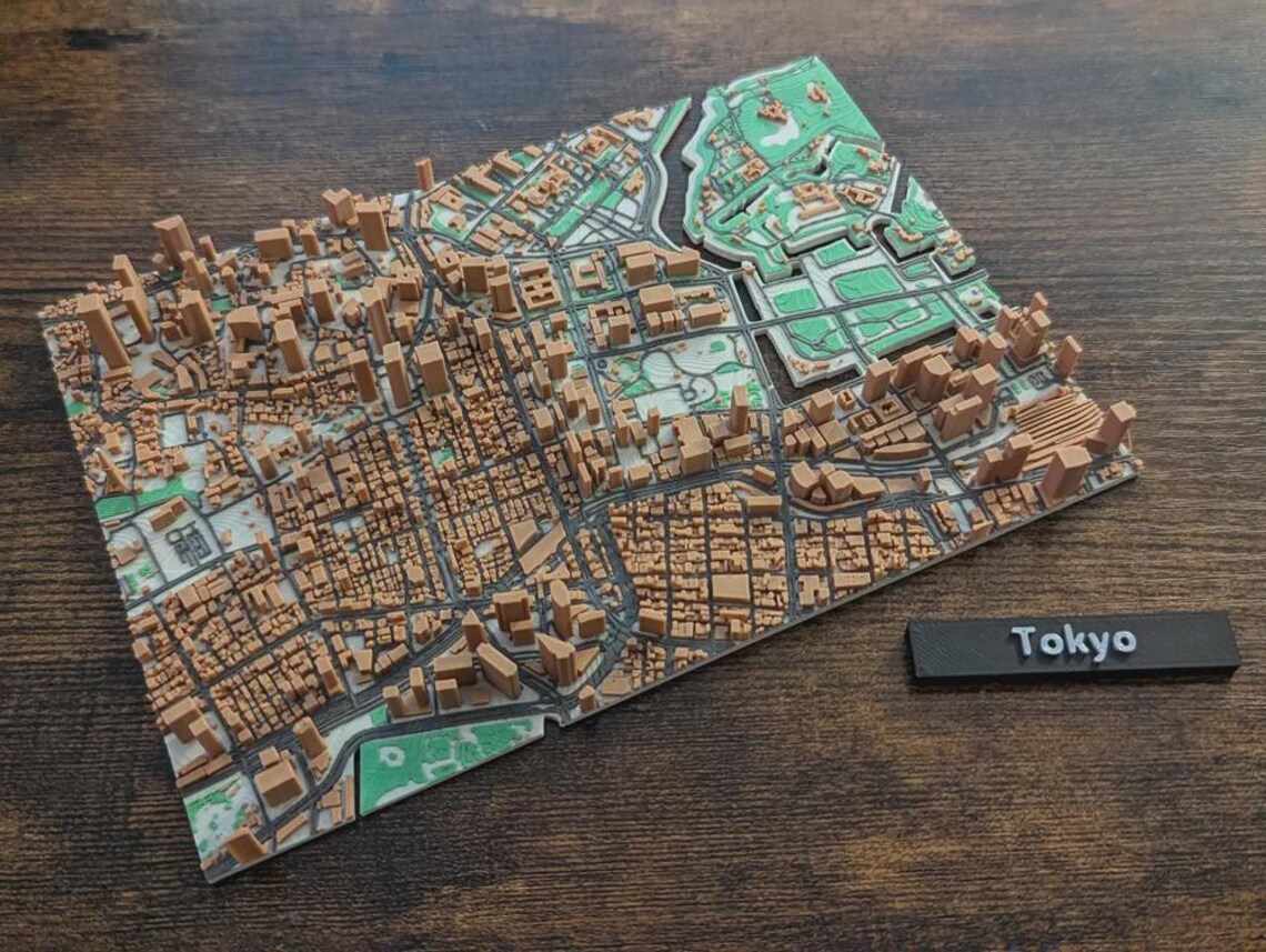 Tokyo Japan 3D Miniature Map - Multi-coloured City Art & Gift - Etsy
