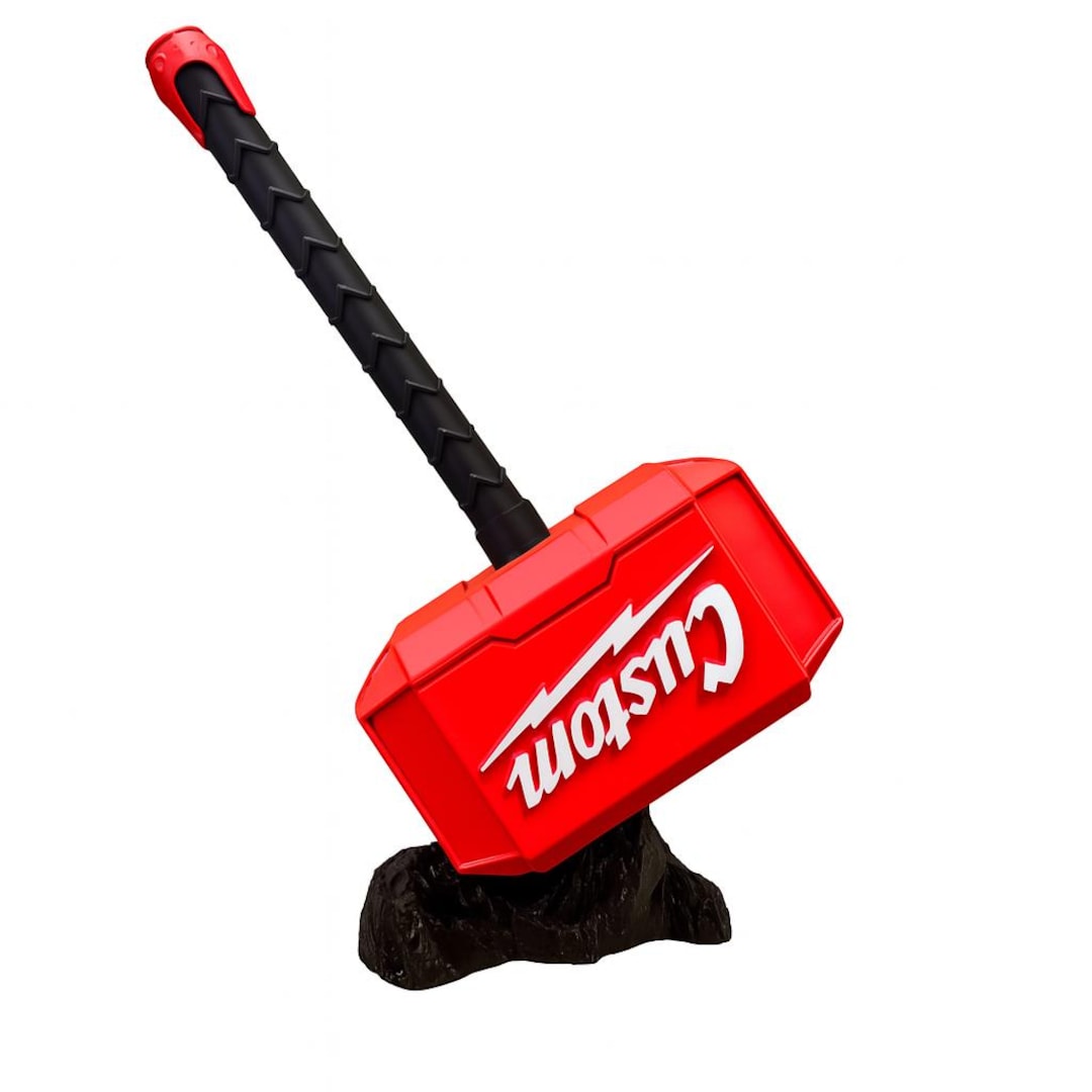 Red & Black Thor’s Hammer Display Piece | Tool-inspired Collectible for ...