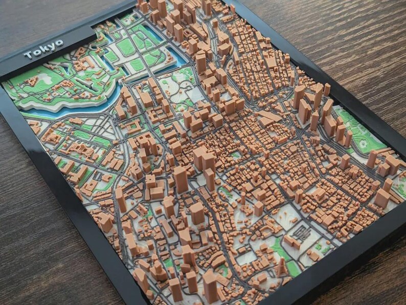 Tokyo Japan 3D Miniature Map - Multi-coloured City Art & Gift - Etsy