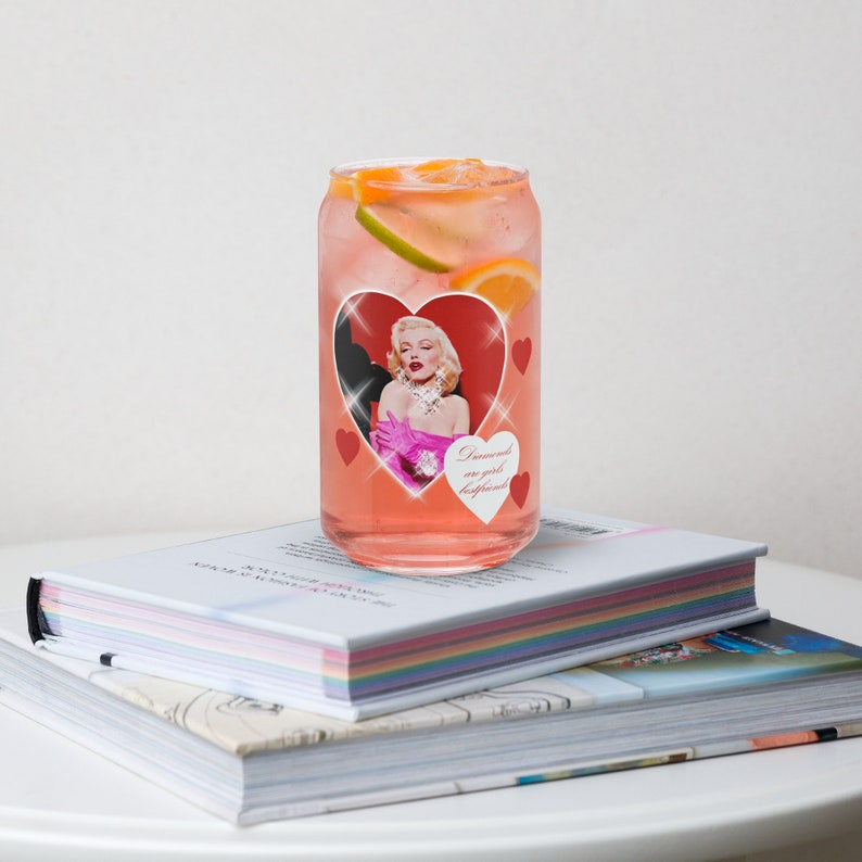 Marylin Monroe Can-shaped Glass Fancy Girly Cup 50s Iconic - Etsy
