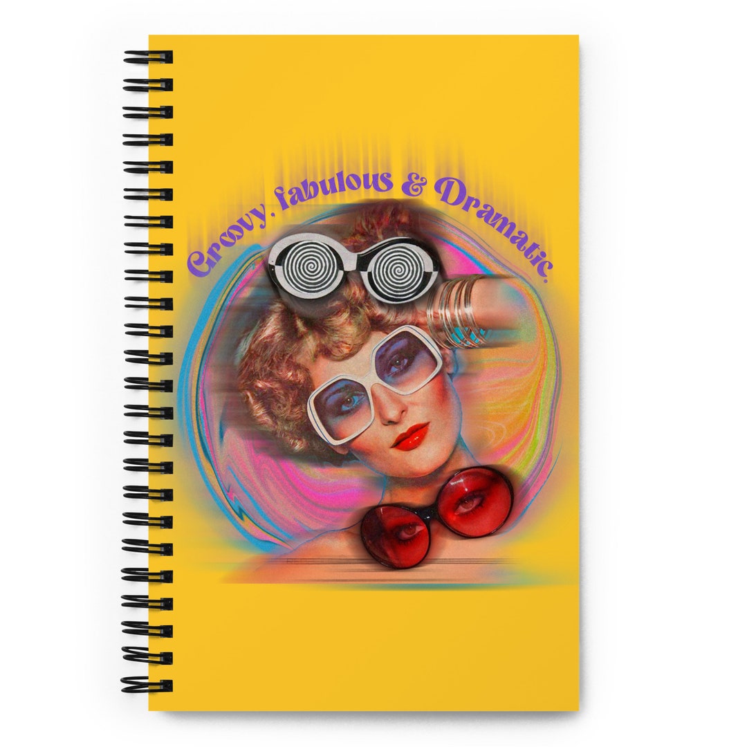 Vintage Trippy Art Spiral Notebook Groovy Unique Scketchbook - Etsy