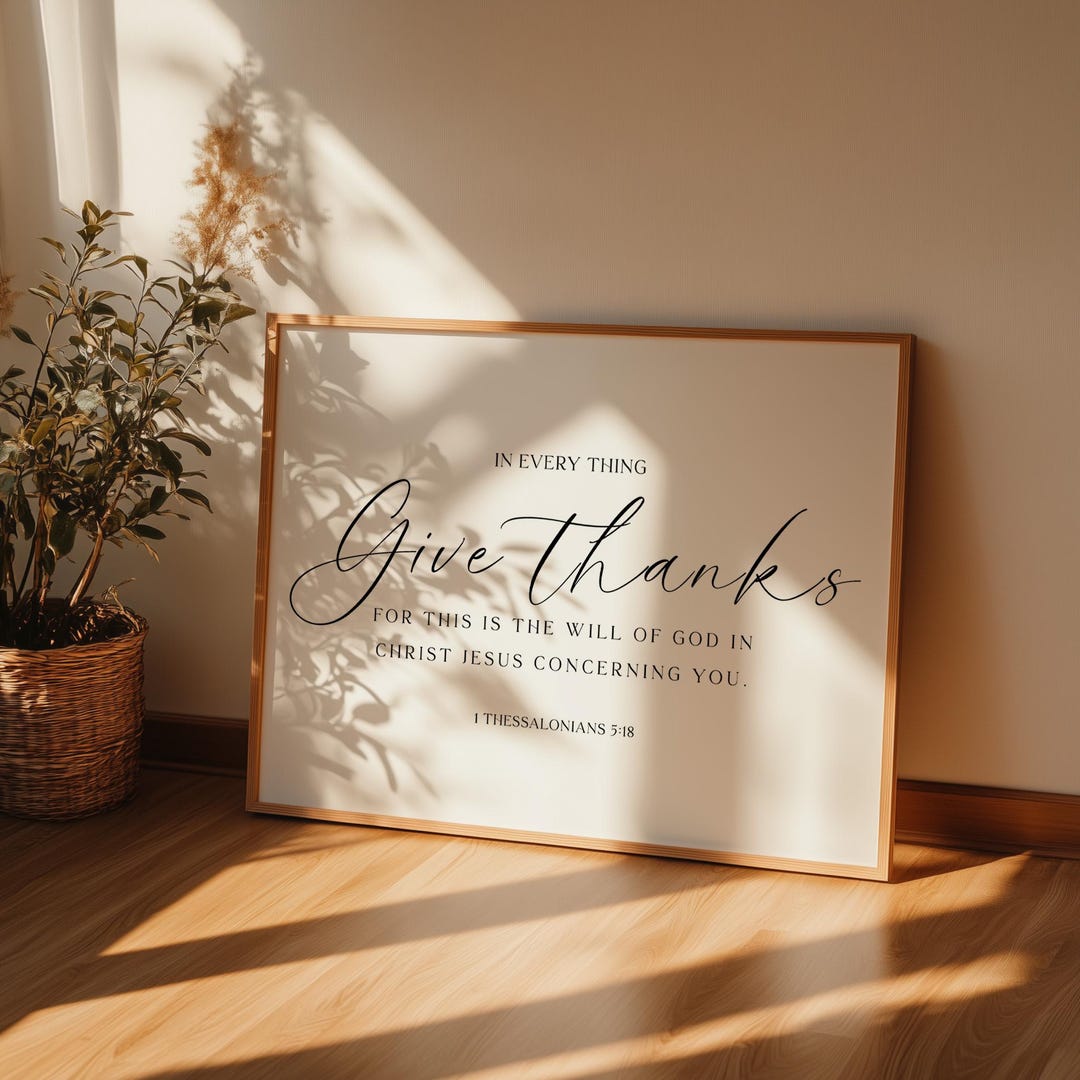 In Everything Give Thanks, Printable Christian Wall Art, Modern ...