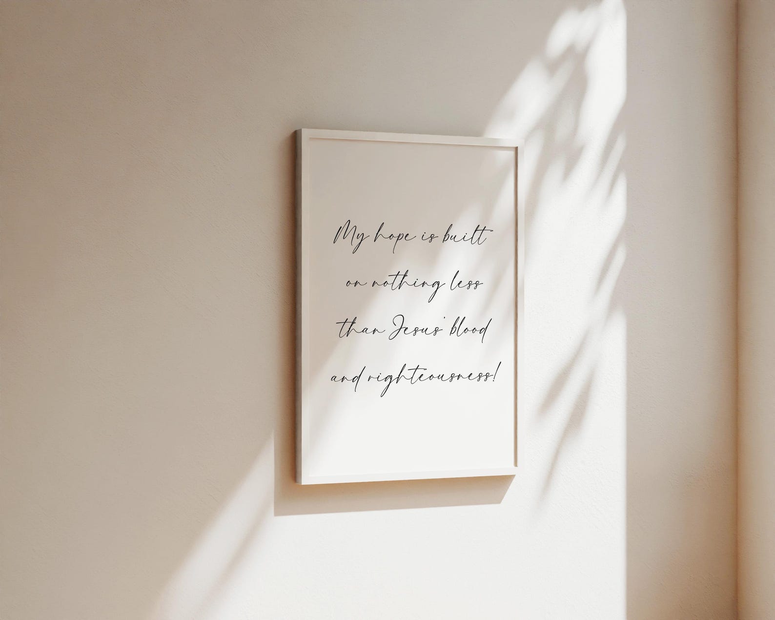 Printable Christian Wall Art, My Hope is Built on Nothing Less Hymn ...