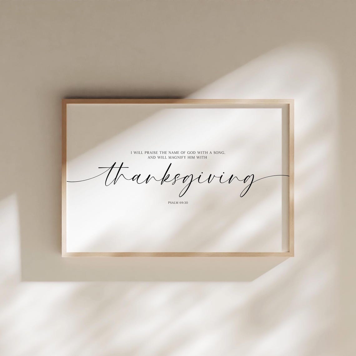 Thanksgiving Bible Verse, Printable Christian Wall Art, I Will Praise ...