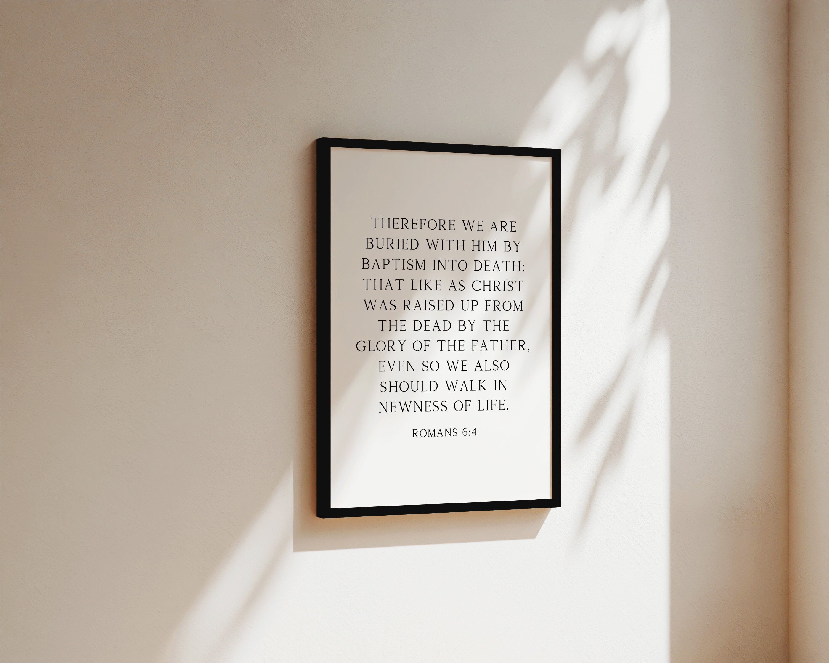 Romans 6:4, Buried With Christ, Baptism Verse,printable Christian Wall ...