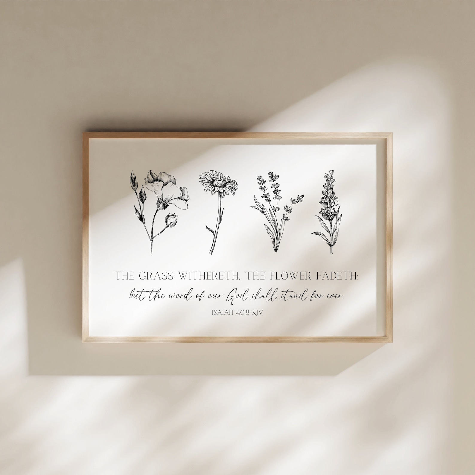 Isaiah 40:8, the Grass Withereth the Flower Fadeth, Printable Christian ...