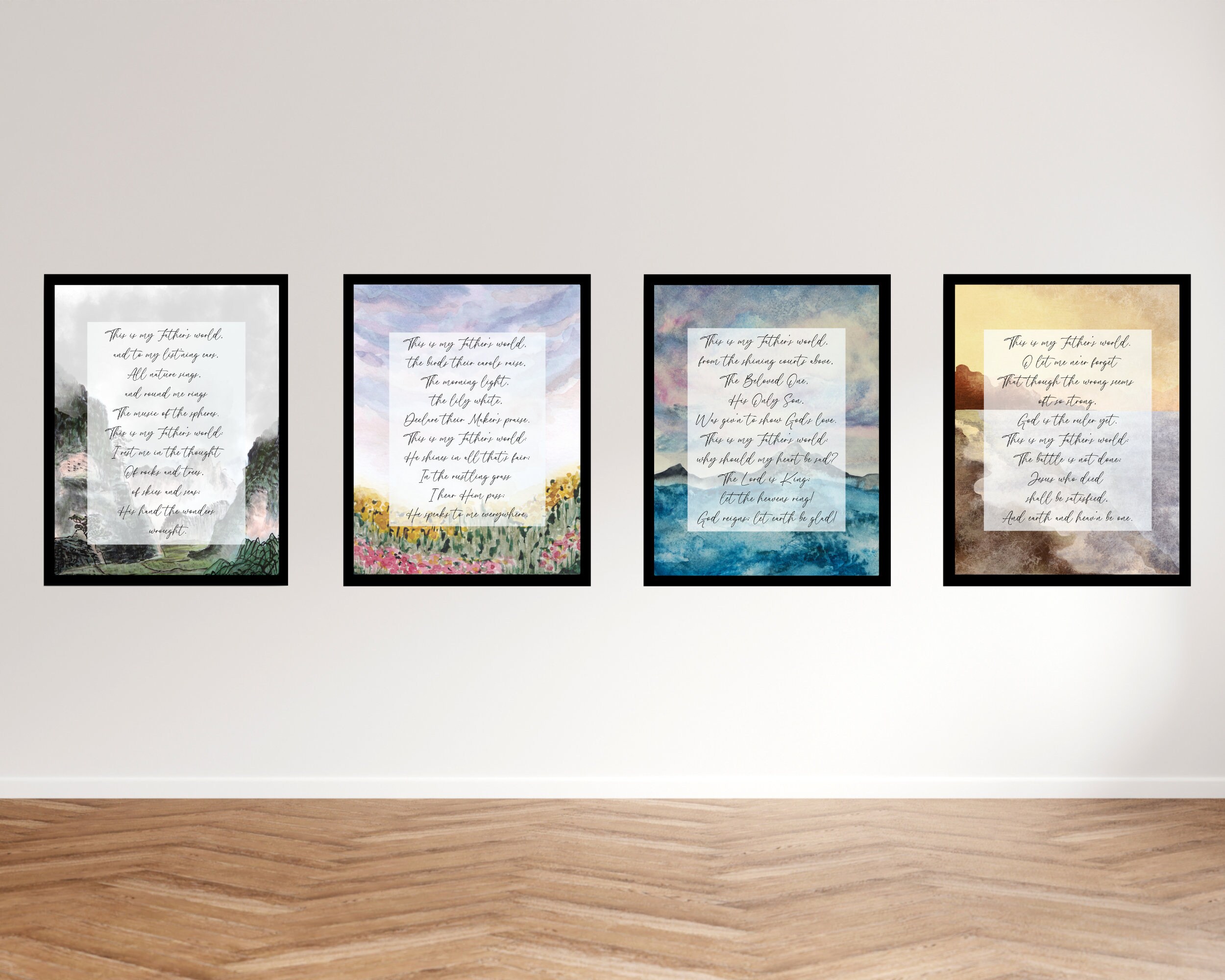 This is My Father's World, Printable Christian Wall Art, Set of 4 - Etsy