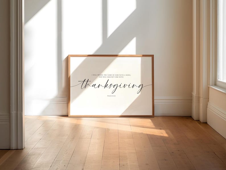 Thanksgiving Bible Verse, Printable Christian Wall Art, I Will Praise ...