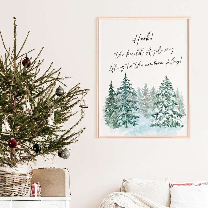 Printable Christmas Christian Wall Art, Hark the Herold Angels Sing ...