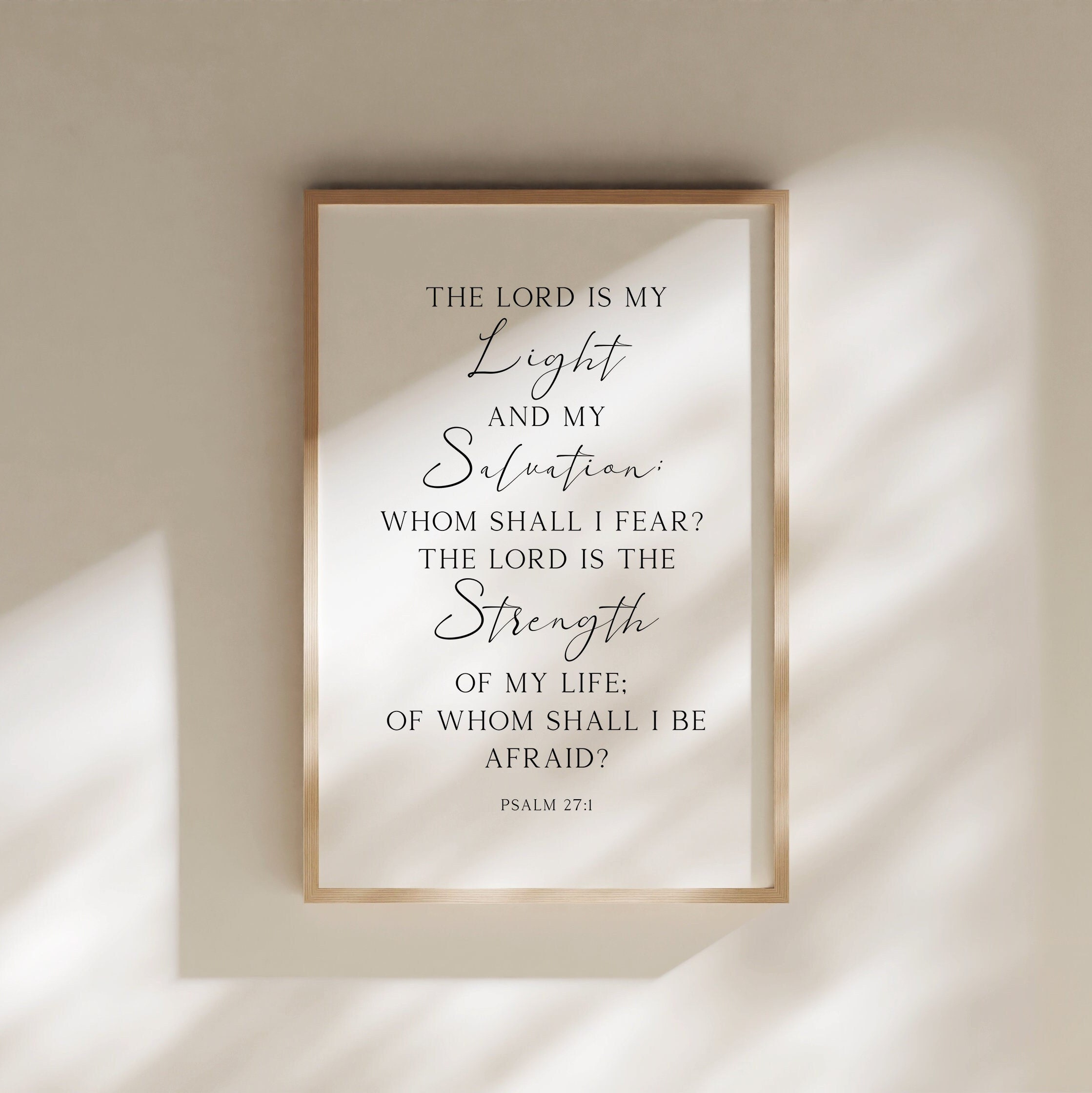 Psalm 27:1, the Lord is My Light and My Salvation, Printable Christian ...