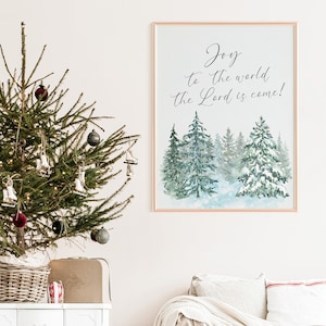 Printable Christmas Christian Wall Art, Joy to the World the Lord is ...