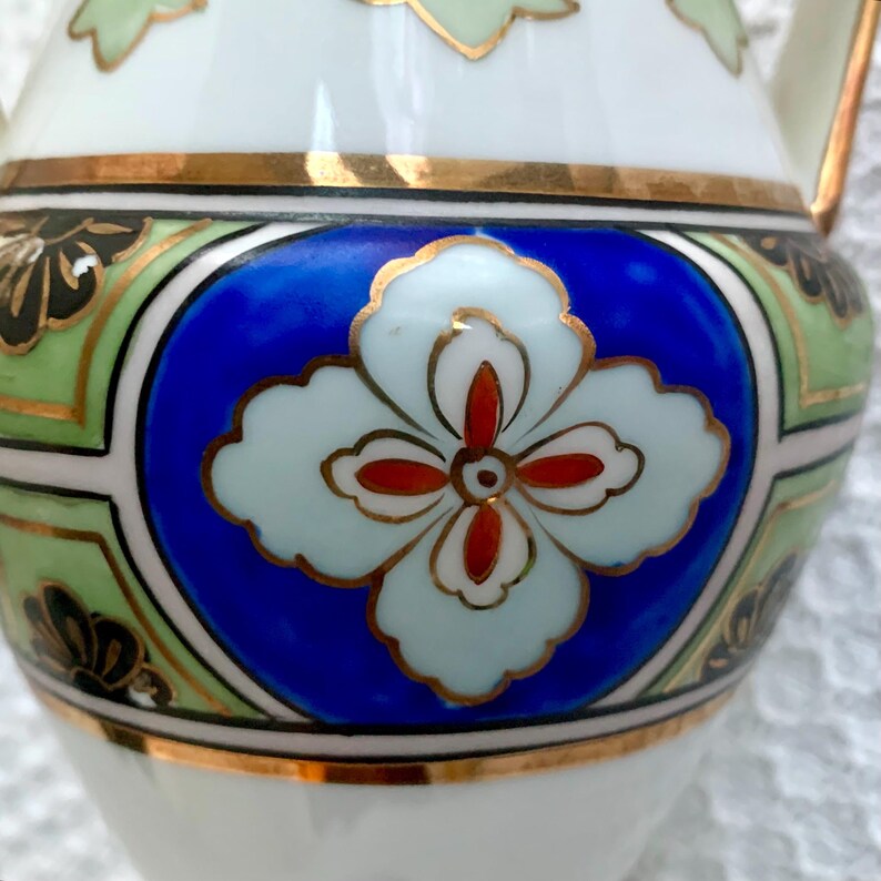 Antique Nippon Morimura Porcelain Vase, Hand Painted, Art Deco Design ...