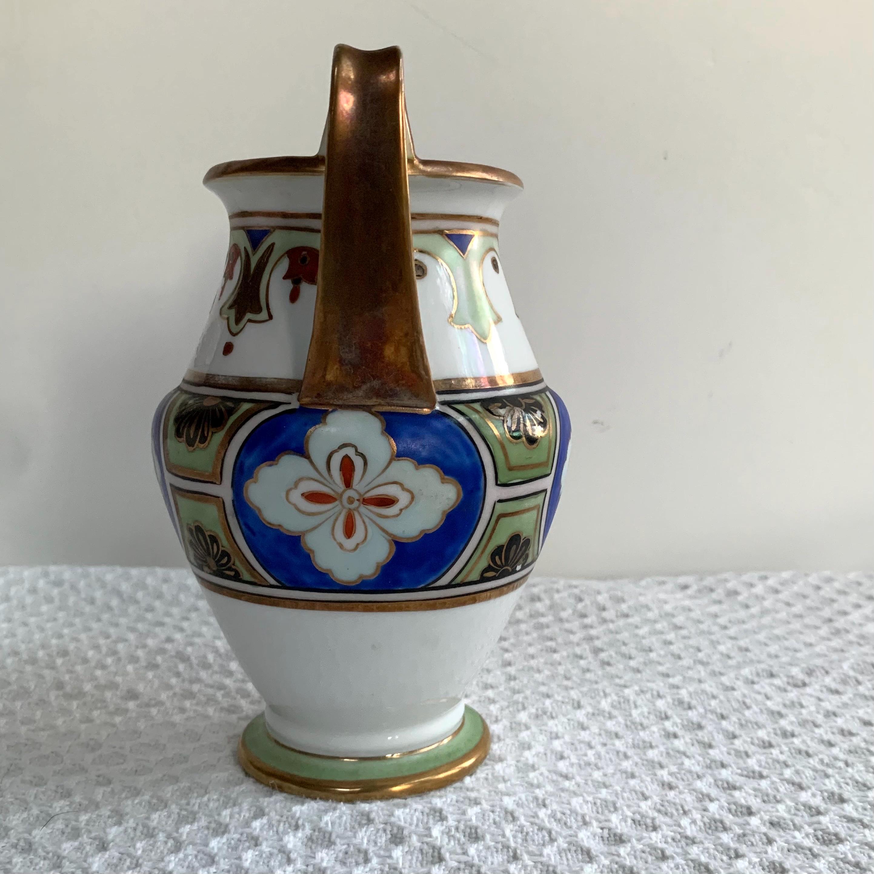 Antique Nippon Morimura Porcelain Vase, Hand Painted, Art Deco Design ...
