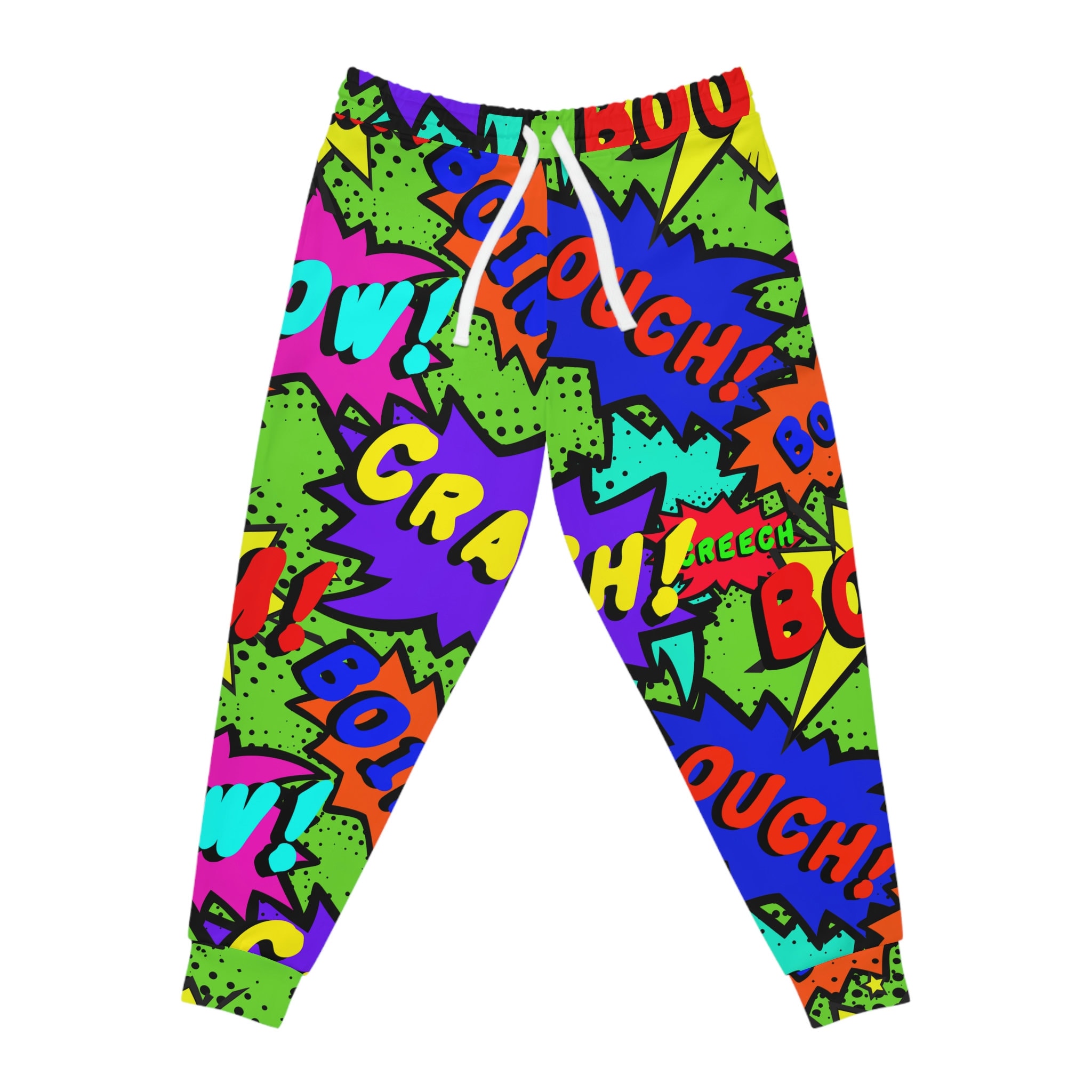 Comic Book Bubbles Joggers, Cartoon Workout Pants, Colorful Joggers ...
