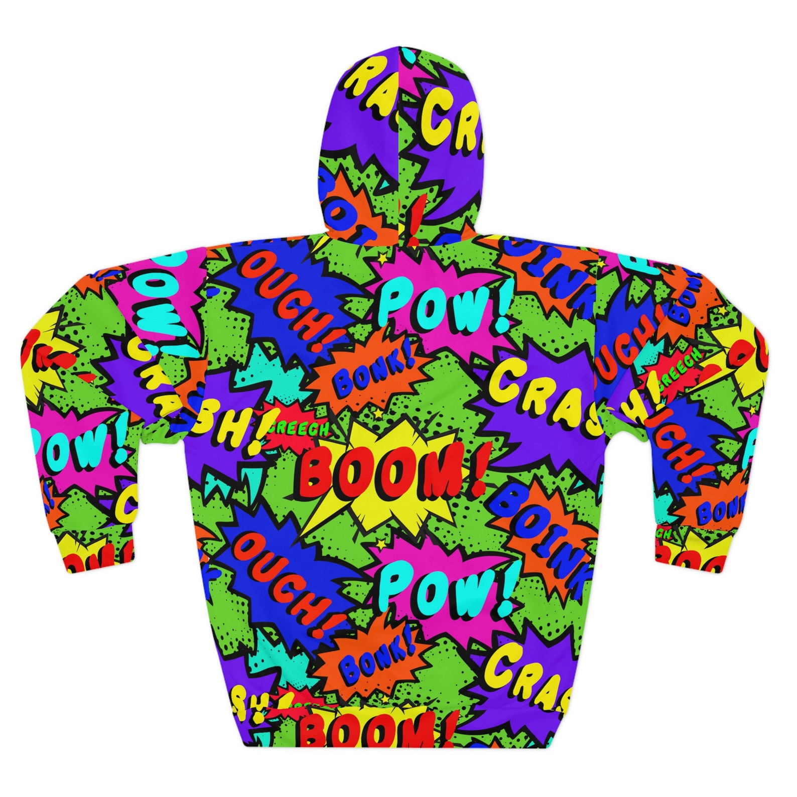 Colorful Comic Expressions Sweater, Cool Comic Book Hoodie, Sweatshirt ...