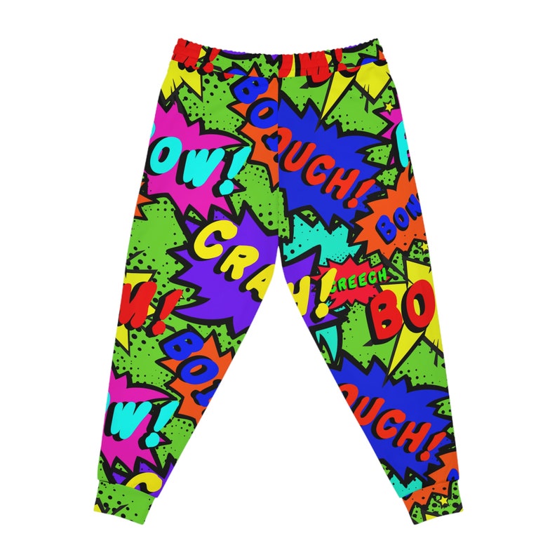Comic Book Bubbles Joggers, Cartoon Workout Pants, Colorful Joggers ...