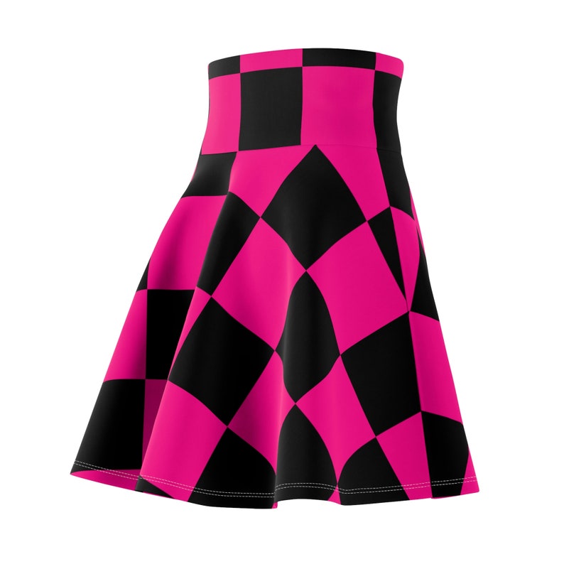 Hot Pink Plaid Skirt Anime Skater Skirt Pink Tennis Skirt Designer Dress High Rise Checkered